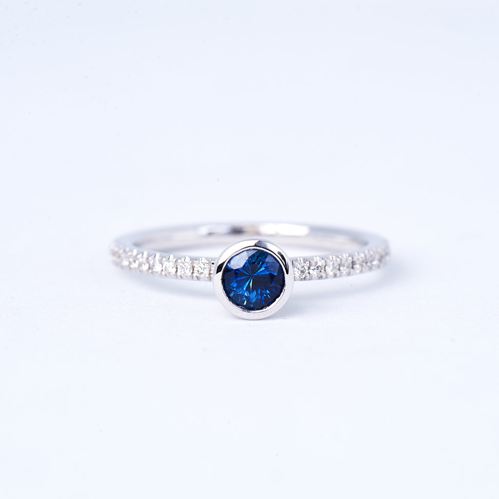 The Zoey - 14K Blue Sapphire and Diamond Ring – Lorraine Fine Jewelry